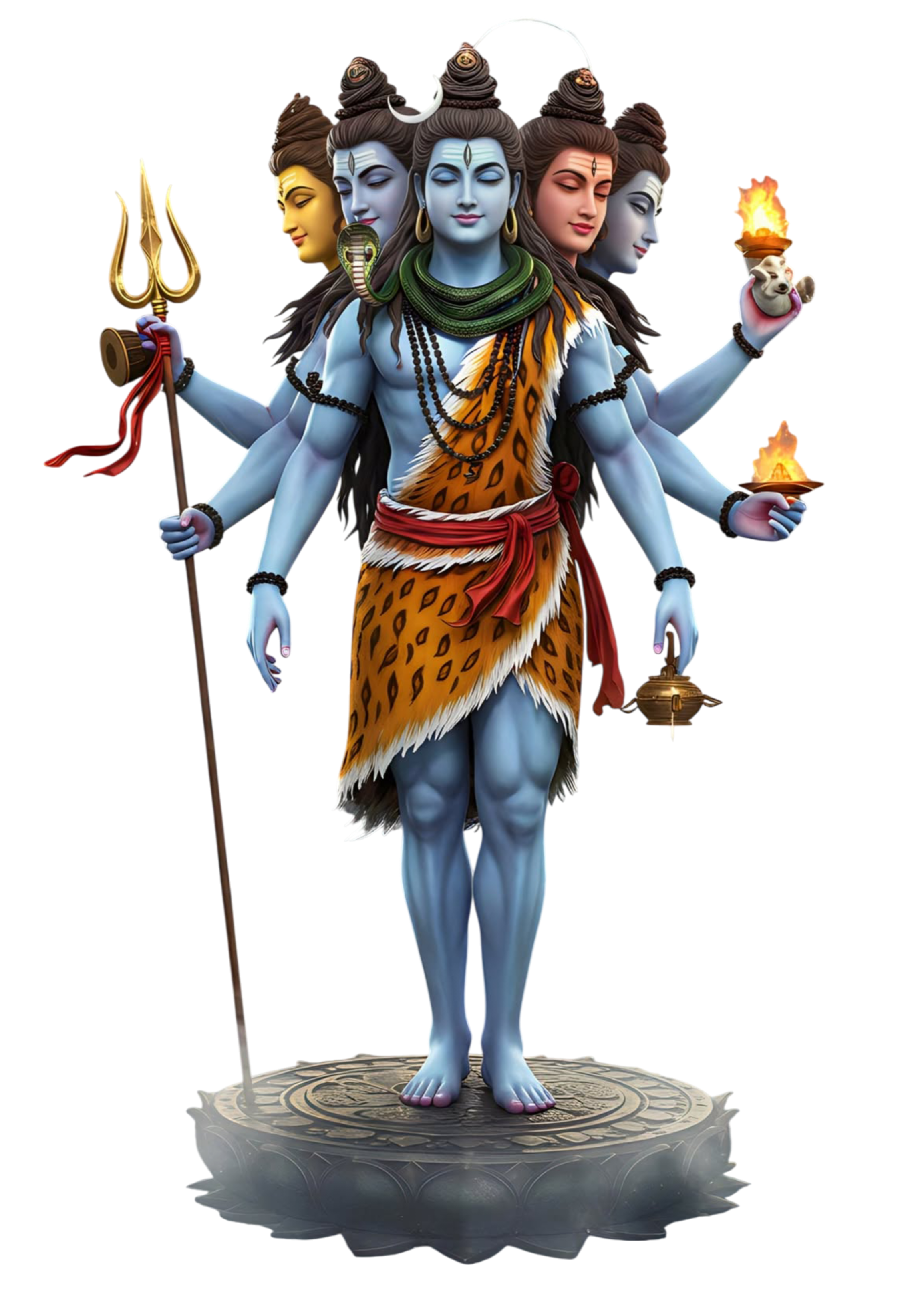 🔥 Mahadev With Four Face Standing HD PNG | CBEditz