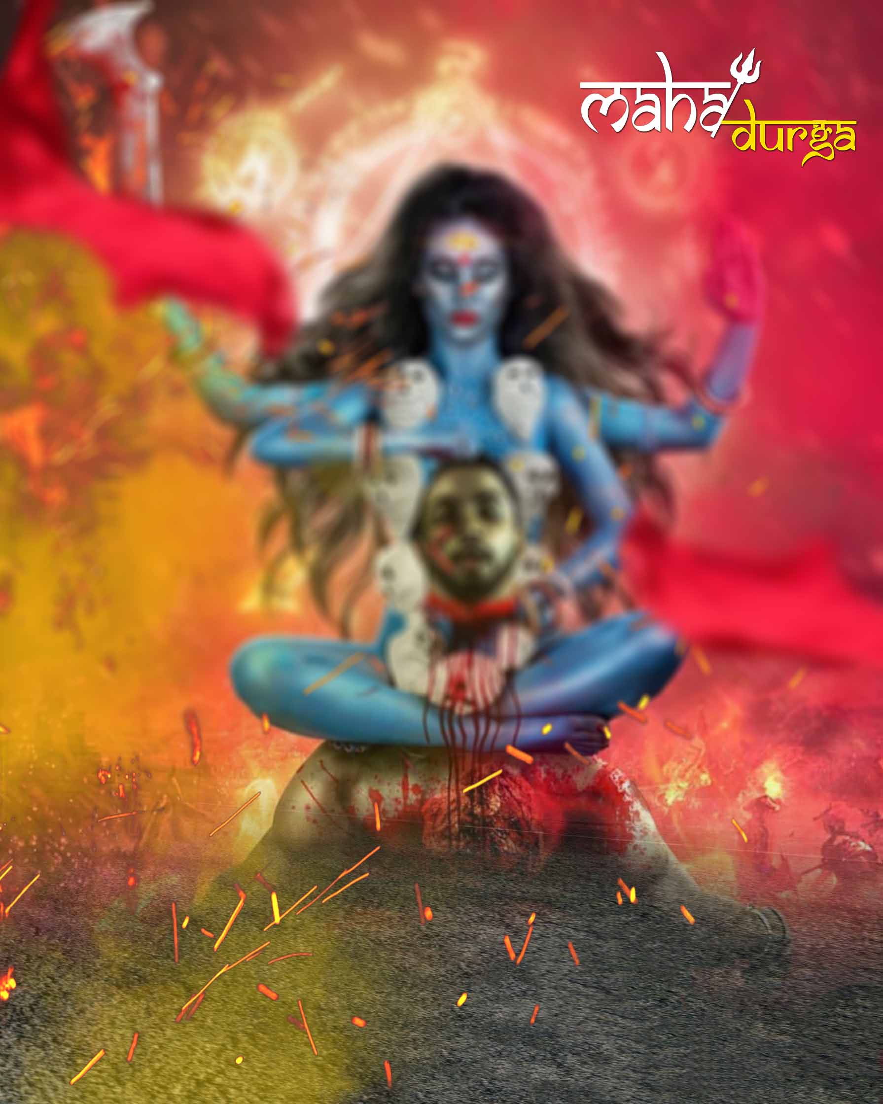 🔥 Navratri Angry Maa Kali Devi Picsart Editing Background HD | CBEditz