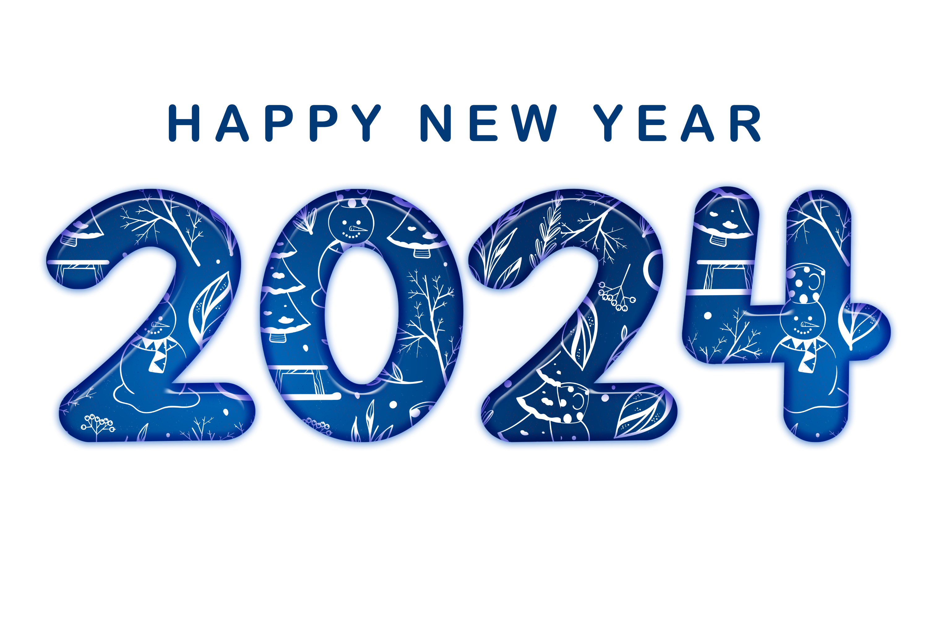 🔥 New Happy New Year 2024 Blue 3D Number PNG Free | CBEditz