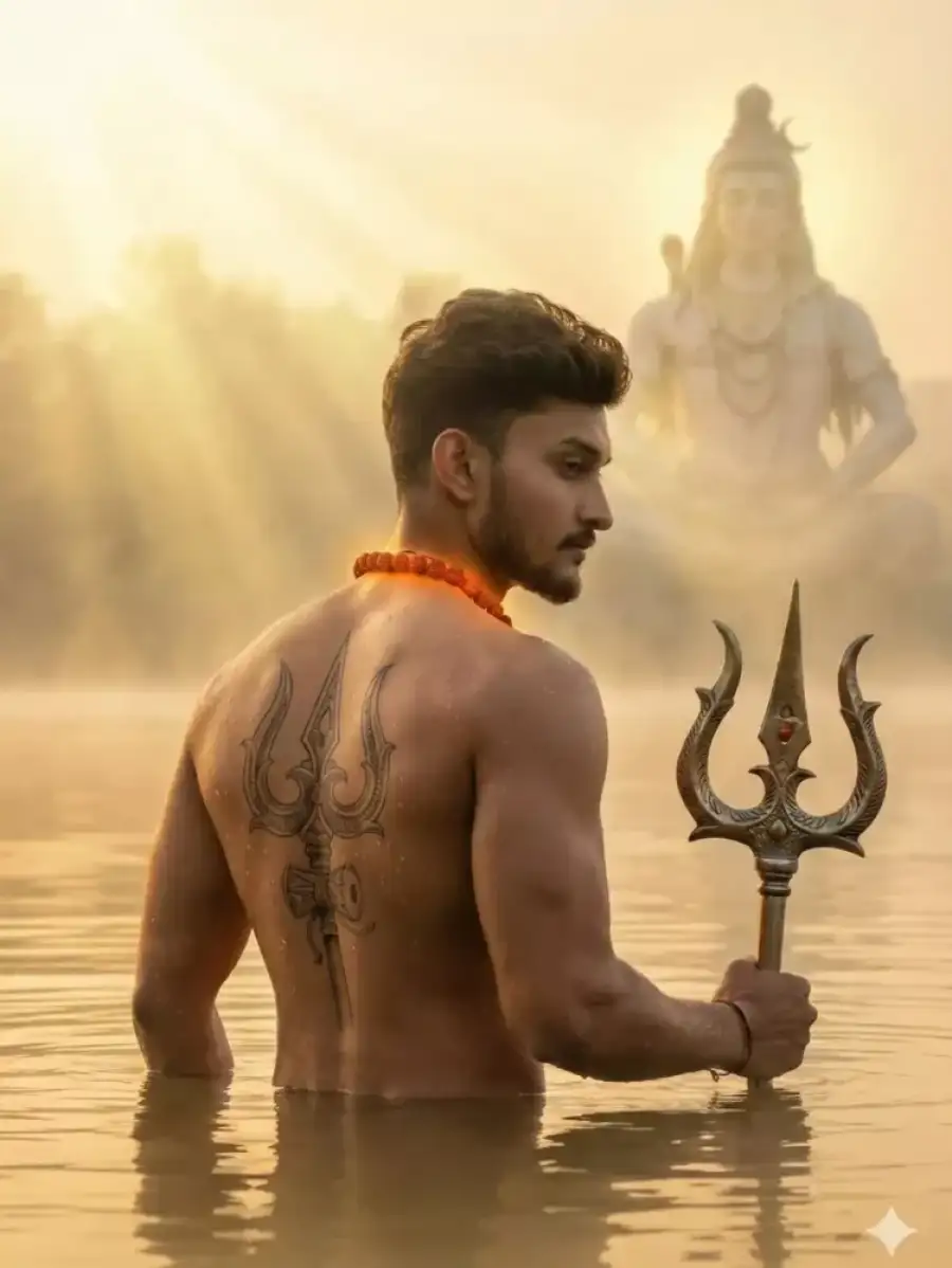 🔥 Gemini Boys Holding Mahadev Trishul Ai Photo Editing Prompts | CBEditz