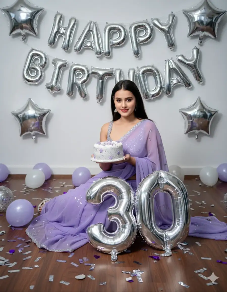 🔥 Gemini Happy Birthday Girl Age Balloon Editing Prompt | CBEditz