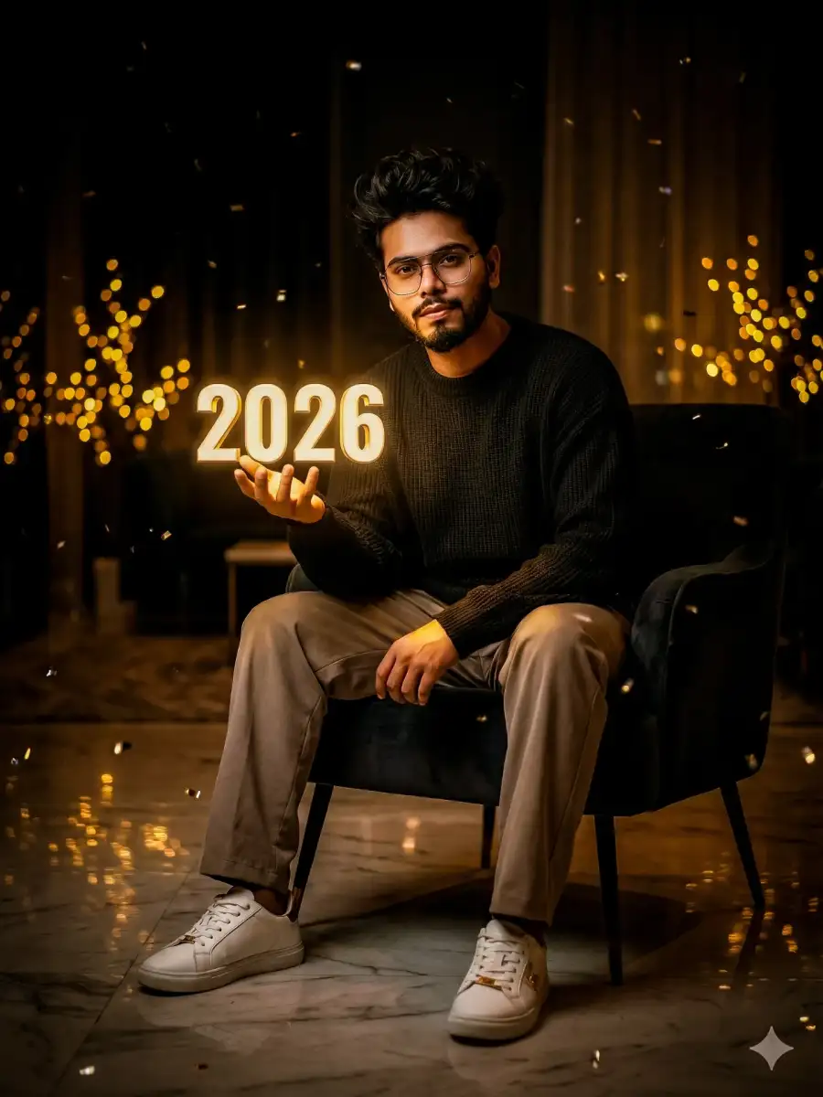🔥 Gemini Happy New Year 2026 Boys Sitting Photo Editing Prompts | CBEditz